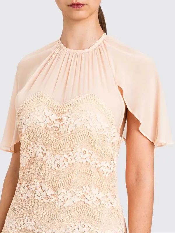 TWINSET Viscose And Lace Mini Dress