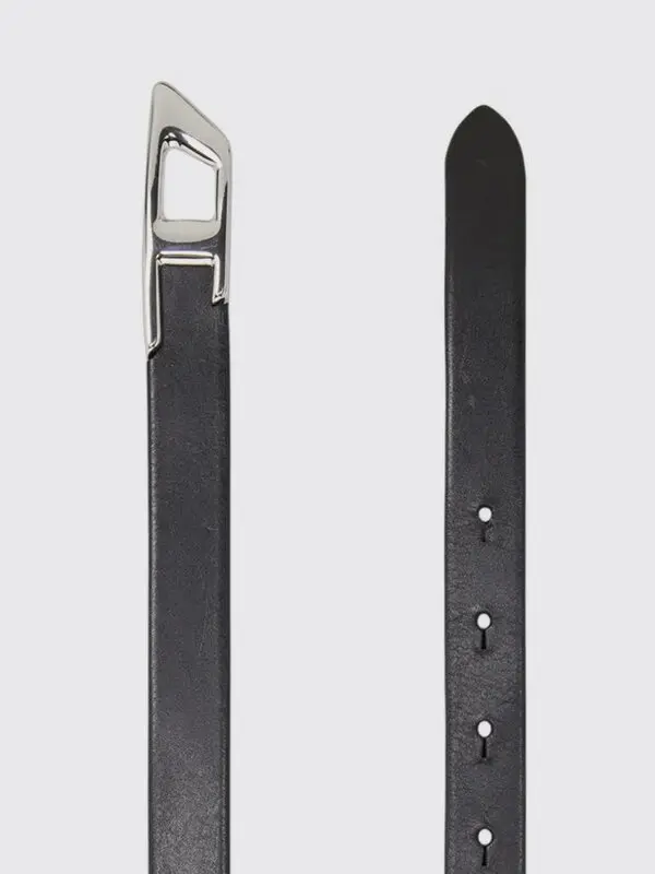 DIESEL® Leather Belt With Oval D Monogram Buckle