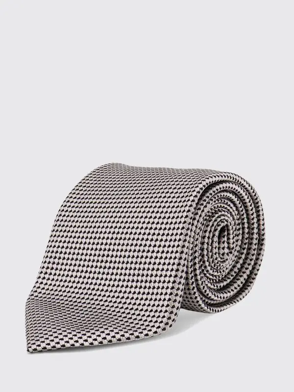 TOM FORD Jacquard Silk Tie - Silver