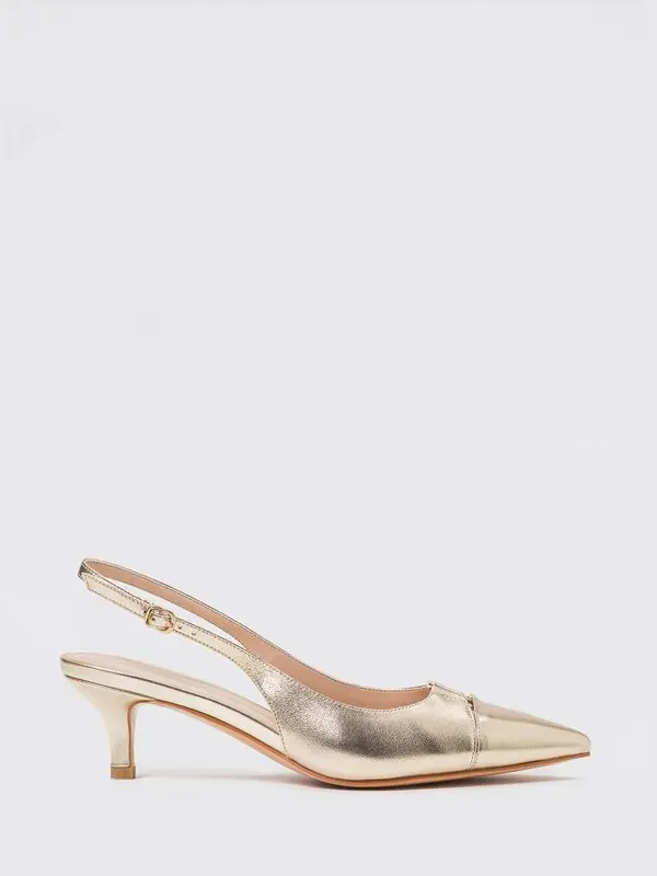 TWINSET Laminated Leather Slingback - Grey