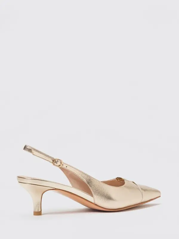 TWINSET Laminated Leather Slingback - Grey