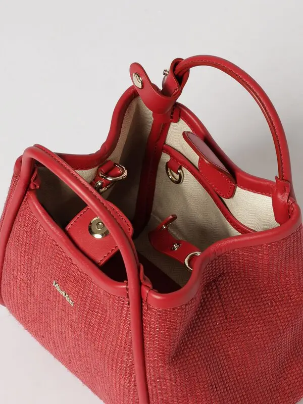 Max Mara Marine Raffia Bag - Red