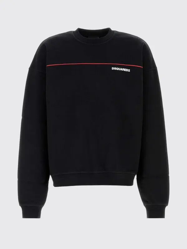 Dsquared2 Cotton Sweatshirt With Logo Print - Black