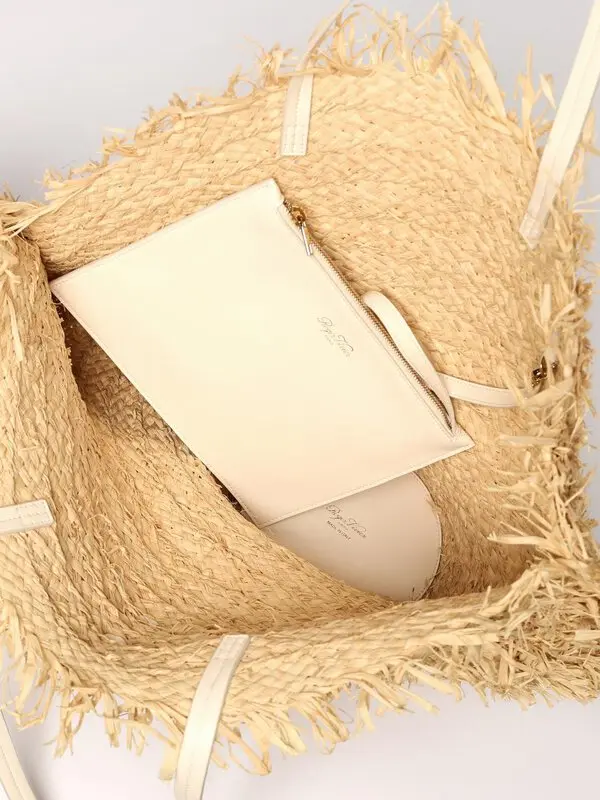 ROGER VIVIER Raffia Tote Bag With Embellished Buckle
