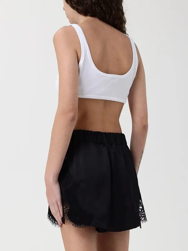 Versace Ribbed Cotton Crop Top With Logo - White