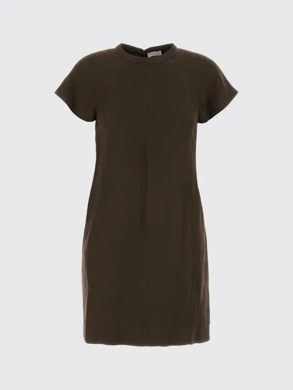 Brunello Cucinelli Viscose And Linen Sheath Mini Dress