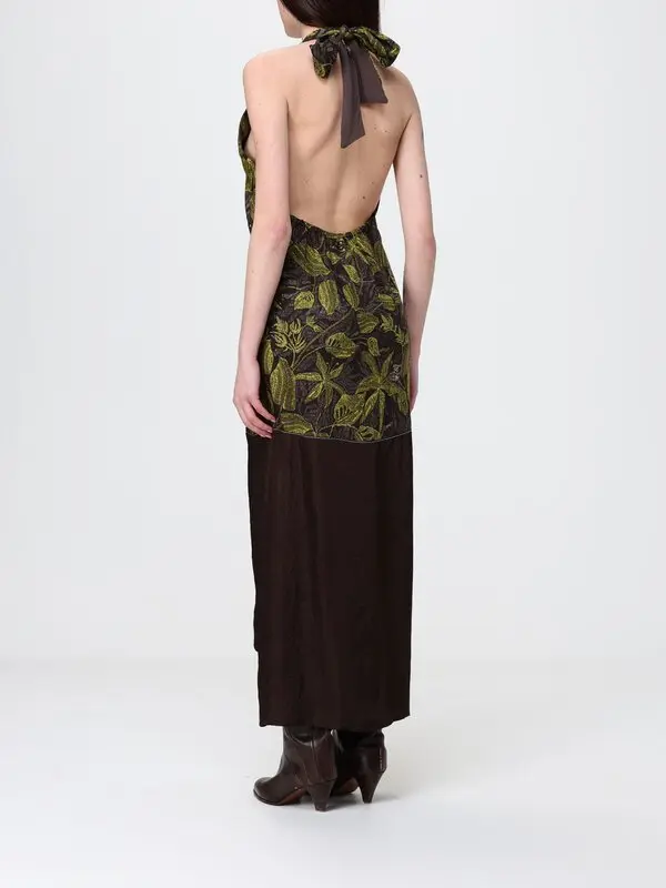 TELA Silk Blend Floral Print Halterneck Midi Dress