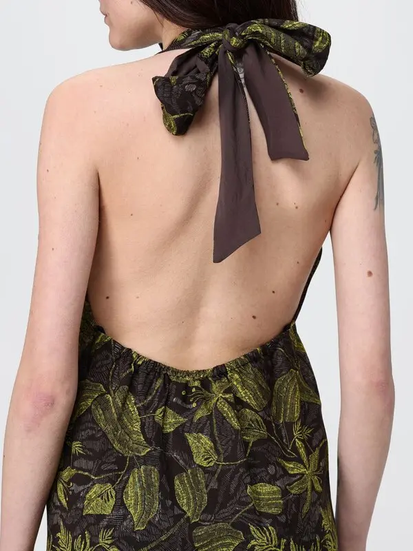 TELA Silk Blend Floral Print Halterneck Midi Dress