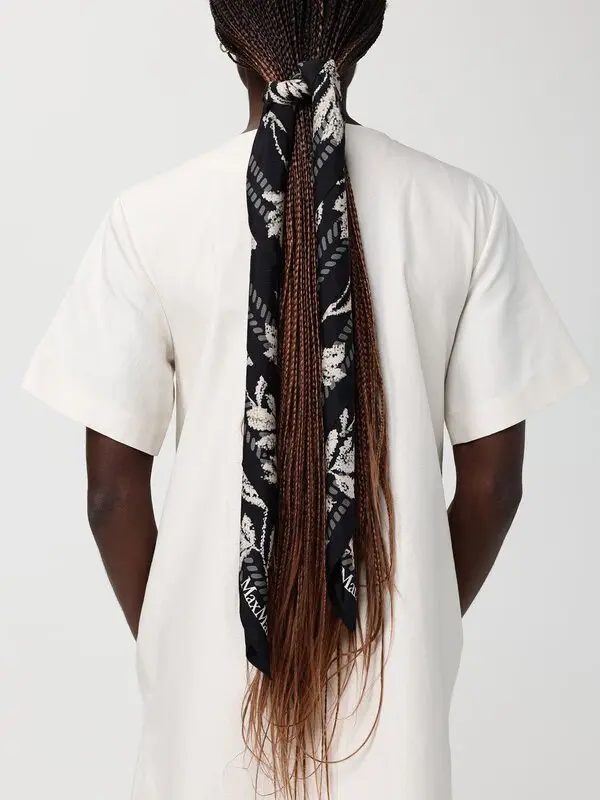 Max Mara Printed Silk Foulard - Black