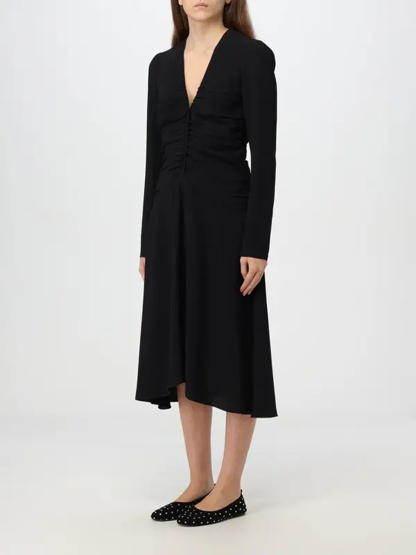 N° 21 Long Sleeve Gathered V-neck Dress