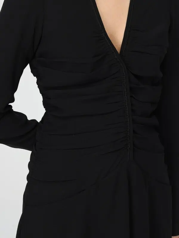 N° 21 Long Sleeve Gathered V-neck Dress