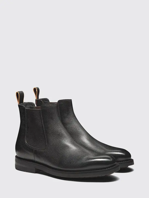Santoni Chelsea Boots In Grained Calf Leather