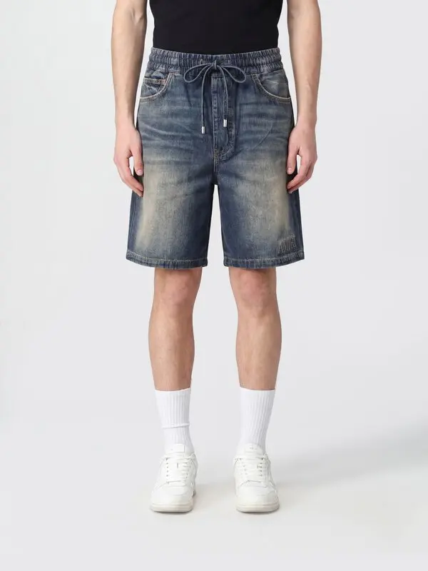 Amiri Knee-length Denim Shorts With Drawstring Waist