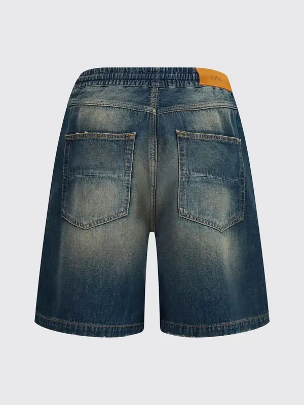 Amiri Knee-length Denim Shorts With Drawstring Waist