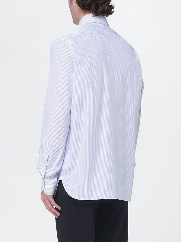 LUIGI BORRELLI Striped Cotton Shirt - Blue
