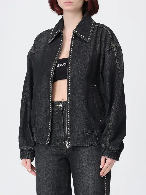 Versace Rhinestone Denim Jacket