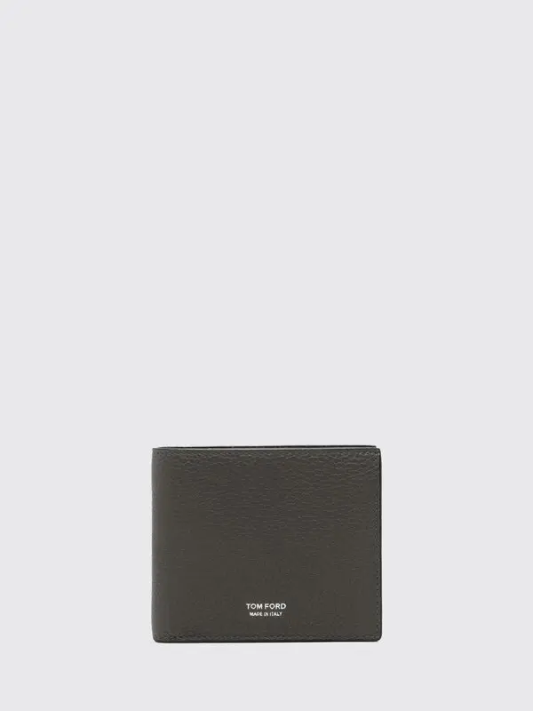 TOM FORD Bifold Calf Leather Wallet With Coin Pocket And Laminated Logo