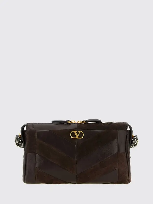 Valentino Garavani Panthea Crossbody Bag With Vlogo And Rhinestones - Ebony