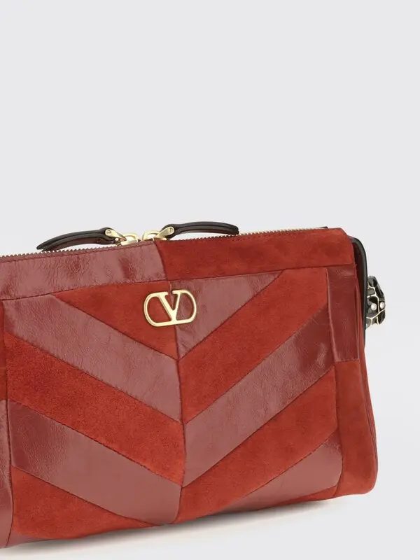 Valentino Garavani Panthea Crossbody Bag With Vlogo And Rhinestones - Red