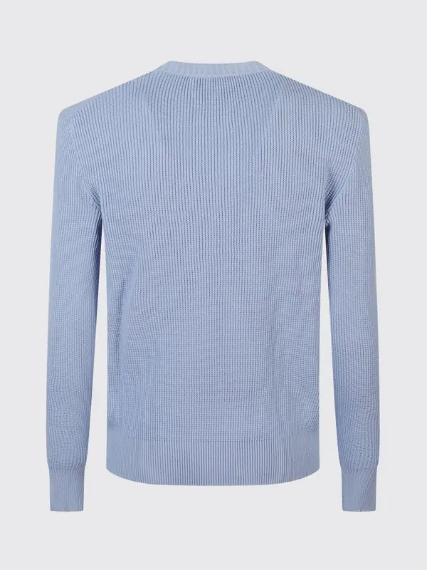 BALLANTYNE Cotton Crewneck Pullover With Diamond Pattern - Gnawed Blue