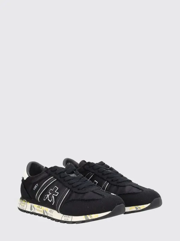 Premiata Lucy Suede And Nylon Low-top Sneakers - Black