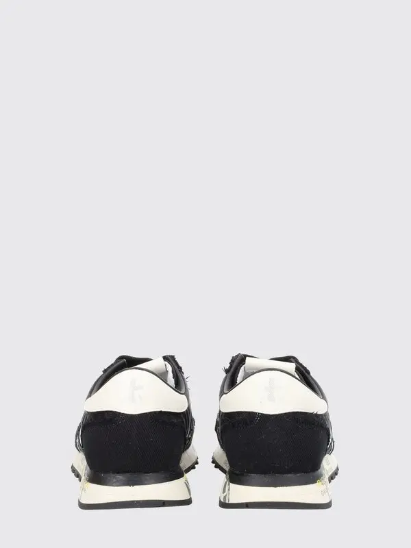 Premiata Lucy Suede And Nylon Low-top Sneakers - Black