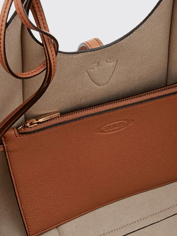 TOD'S Grained Calfskin Shoulder Bag With Double Handle