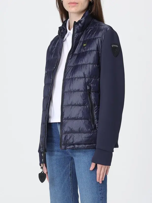 BLAUER. Padded Down Jacket With Zip - Blue