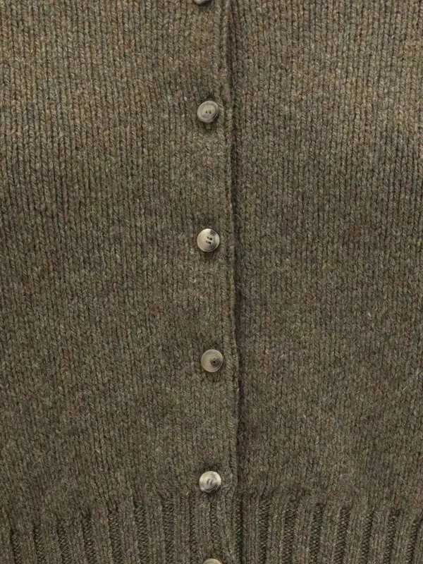Khaite Pure Cashmere Short-sleeved Crew Neck Cardigan - Green