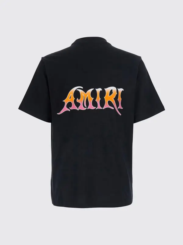 Amiri Graffiti Logo Print Cotton Crewneck T-shirt