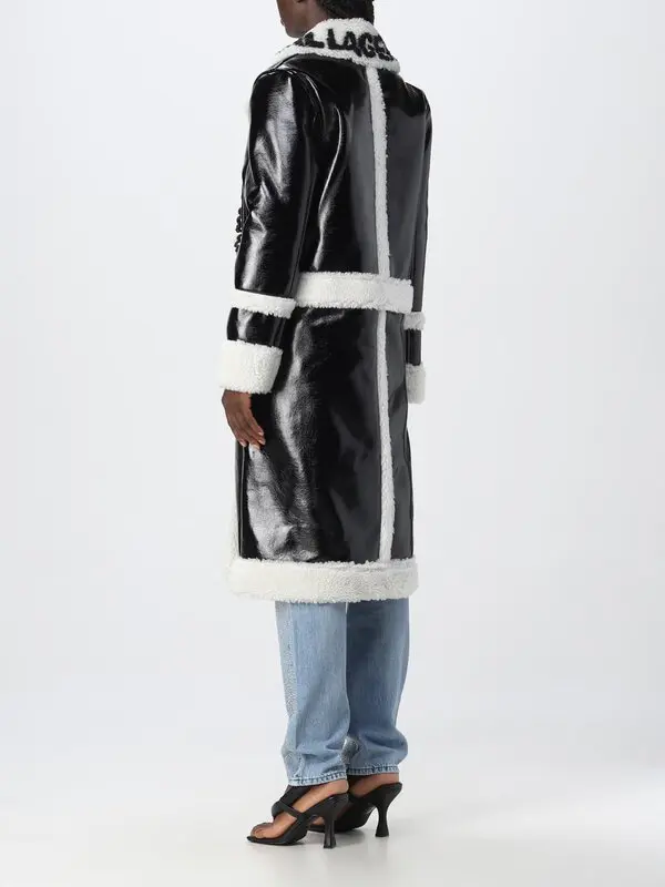 Karl Lagerfeld Shearling Trimmed Coat