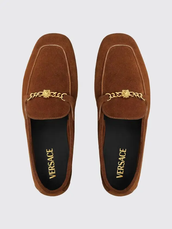 Versace Suede Loafers With Medusa Bit