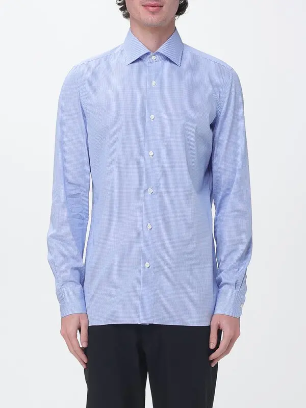 LUIGI BORRELLI Striped Cotton Shirt - Blue