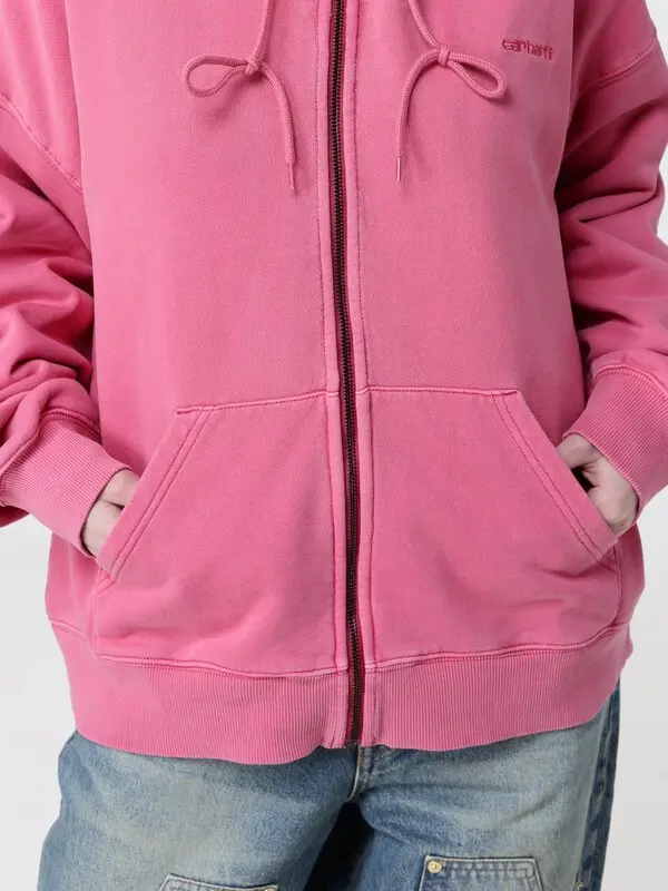Carhartt Work In Progress Cotton Zip Up Hoodie - Pink
