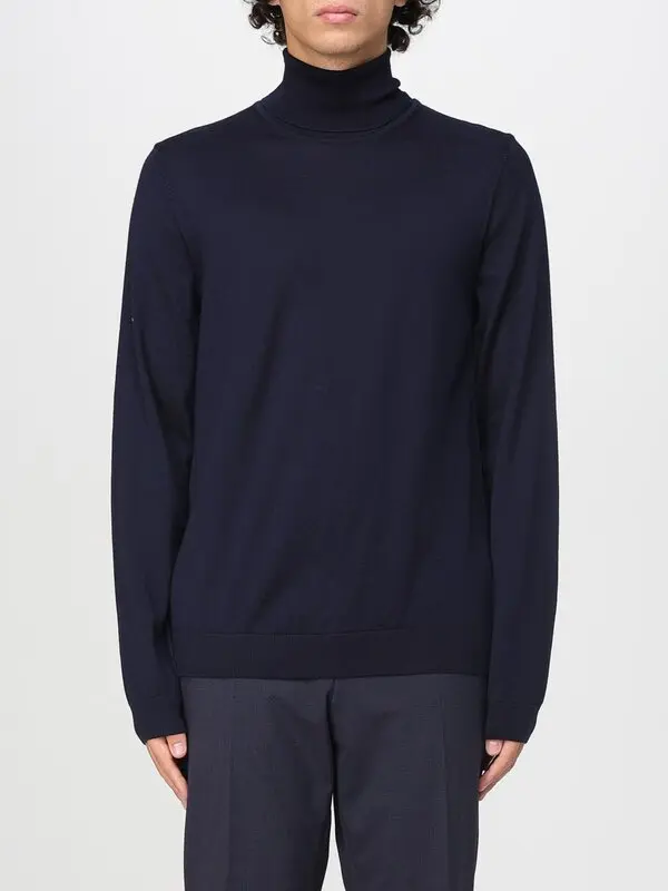 BOSS Fine Knit Turtleneck Sweater - Blue