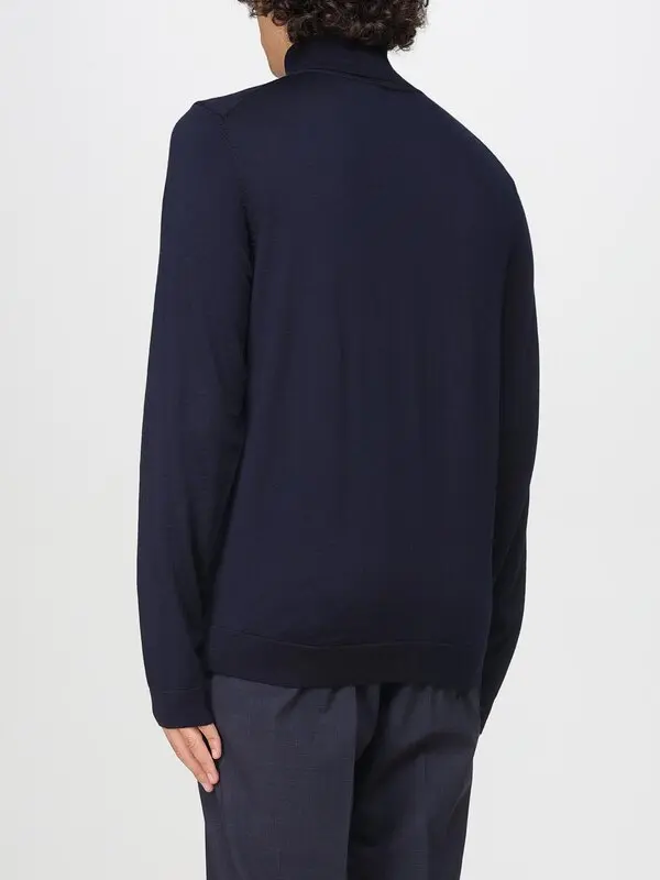 BOSS Fine Knit Turtleneck Sweater - Blue