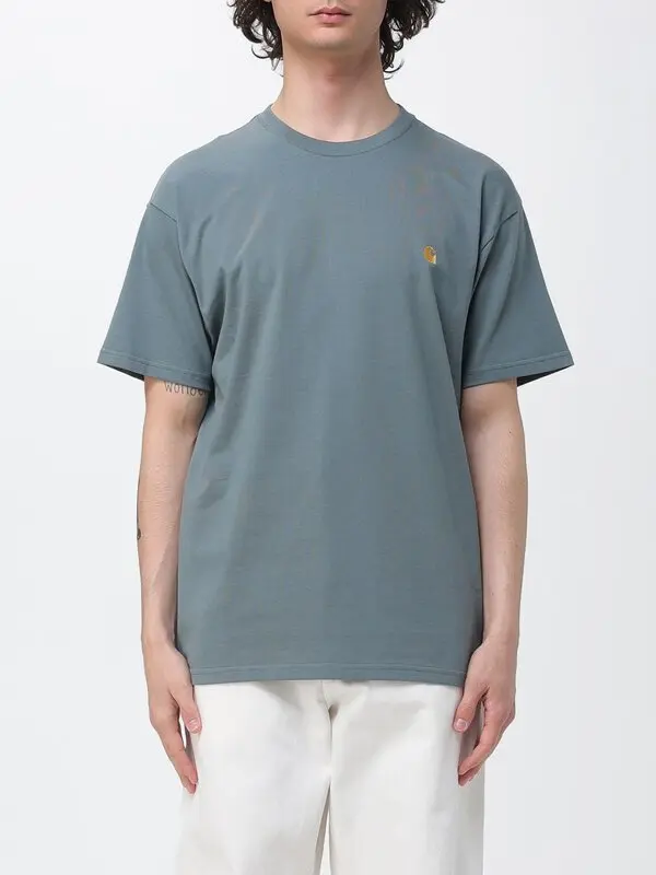 Carhartt Work In Progress Cotton T-shirt With Embroidered Logo And Dropped Shoulders - Grass Green