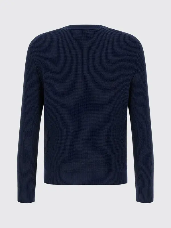 BALLANTYNE Cotton Pullover With Diamond Pattern - Blue 1