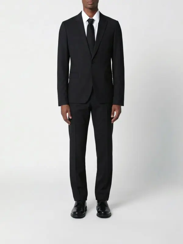 LARDINI Single-breasted Wool Blend Dress - Black