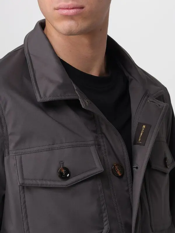 MOORER Lightweight Jacket With Drawstring Hood And Button Closures