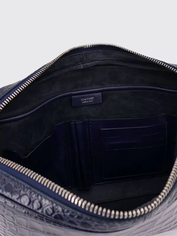 TOM FORD Croc Print Leather Pouch