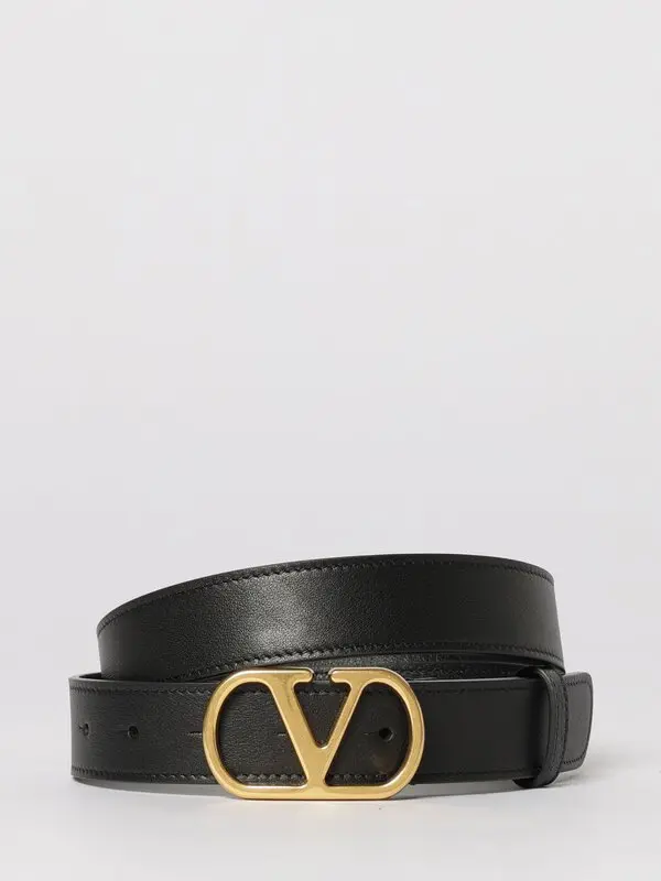 Valentino Garavani Vlogo Signature Belt In Leather - Black