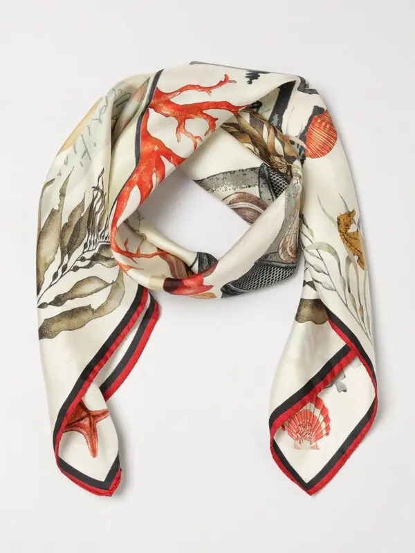 Max Mara Printed Silk Foulard - Beige