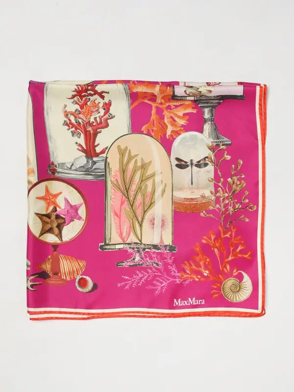 Max Mara Printed Silk Foulard - Fuchsia