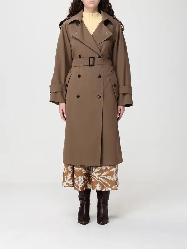 Max Mara Virgin Wool Double Breasted Trench Coat