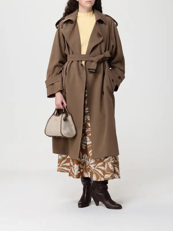 Max Mara Virgin Wool Double Breasted Trench Coat