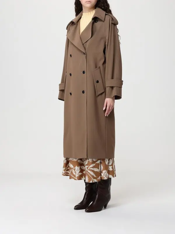 Max Mara Virgin Wool Double Breasted Trench Coat