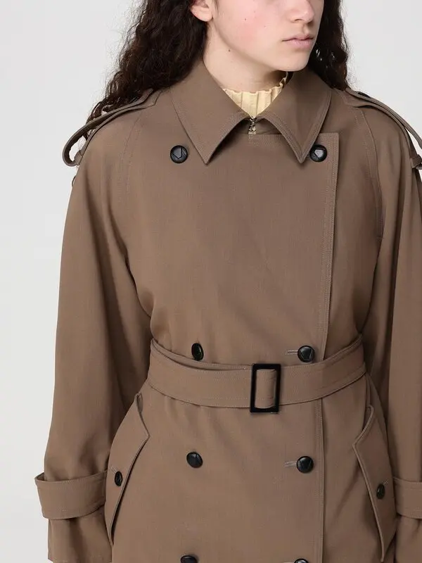 Max Mara Virgin Wool Double Breasted Trench Coat