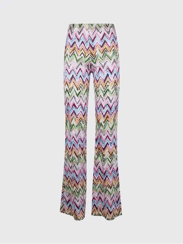 Missoni Flared Jersey Trousers With Zig-zag Motif