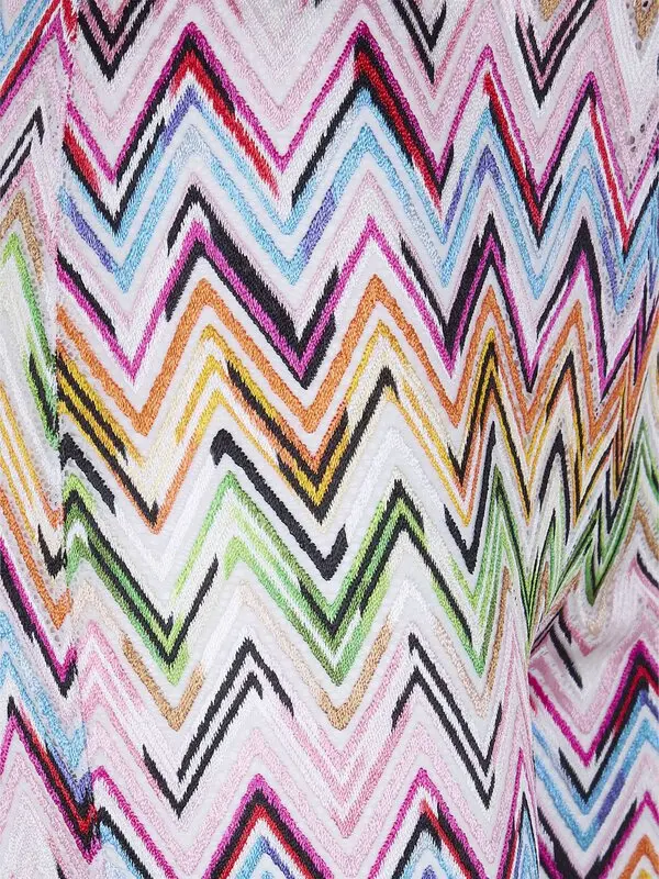 Missoni Flared Jersey Trousers With Zig-zag Motif